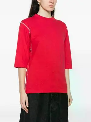 GR10K Short-sleeve Topstitch T-shirt - Red