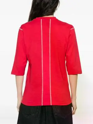 GR10K Short-sleeve Topstitch T-shirt - Red