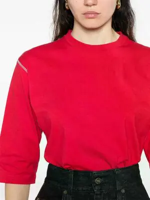 GR10K Short-sleeve Topstitch T-shirt - Red
