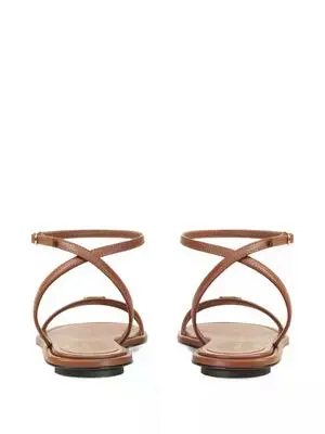 SERGIO ROSSI Logo-detail Ankle-strap Sandals - Brown
