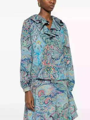Etro Ruffled Floral Shirt - Blue