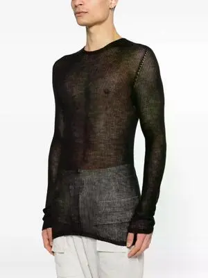 Rick Owens Ribbed Crew-neck Sweater - Black