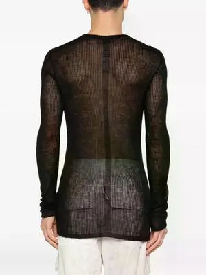 Rick Owens Ribbed Crew-neck Sweater - Black