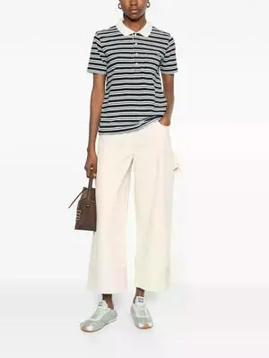 A.p.c. Striped Pocket Polo - Blue