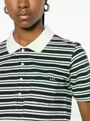 A.p.c. Striped Pocket Polo - Blue