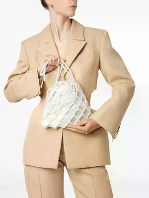 0711 TBILISI Belle Beaded Shoulder Bag - Neutrals