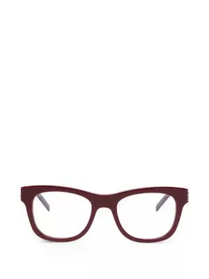 Saint Laurent Logo Square-frame Glasses - Red