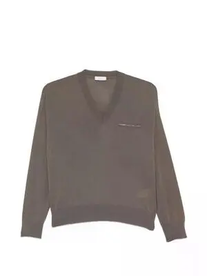 Peserico V-neck Wool Sweater - Brown