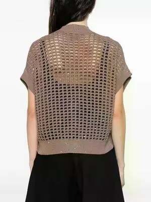 Peserico V-neck Open-knit Cardigan