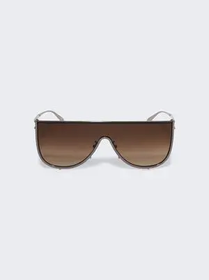 ALAÃA Metal Mask Sunglasses Ruthenium - Brown