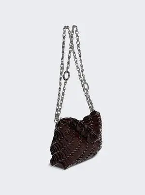 Rabanne Paco Night Leather Shoulder Bag Crocodile - Brown