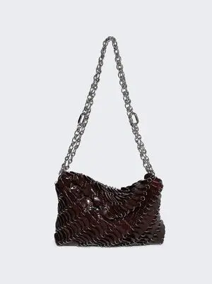 Rabanne Paco Night Leather Shoulder Bag Crocodile - Brown