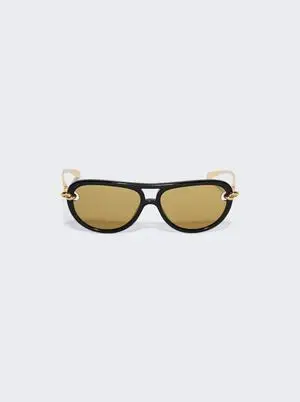 Bottega Veneta Knot Aviator Sunglasses - Black