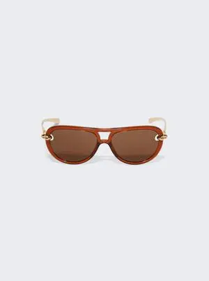Bottega Veneta Knot Aviator Sunglasses - Brown