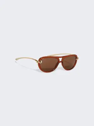 Bottega Veneta Knot Aviator Sunglasses - Brown