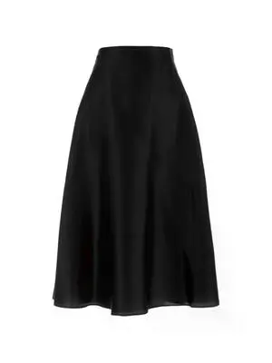 Alberta Ferretti Silk Pleated Midi Skirt