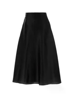 Alberta Ferretti Silk Pleated Midi Skirt