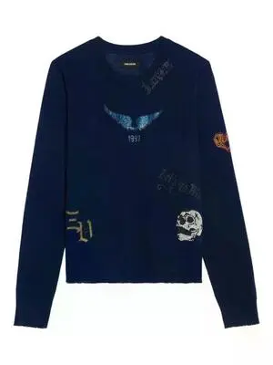 Zadig&Voltaire Embellished Cashmere Crew Neck Sweater