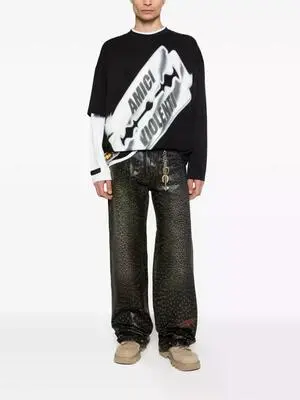 PDF Blade Graphic Layered Sweatshirt
