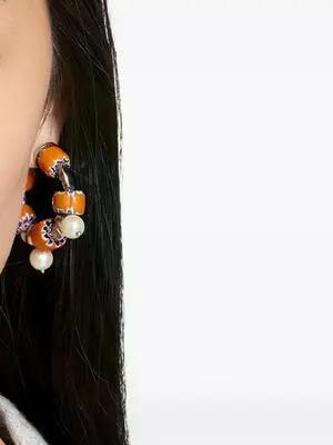Dries Van Noten Beaded Hoop Earrings