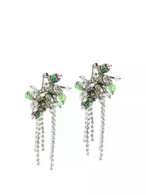 Dries Van Noten Beaded Drop Earrings - Silver