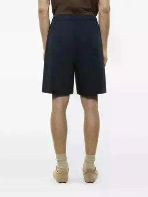 LANEUS Elasticated Embroidered Shorts - Blue