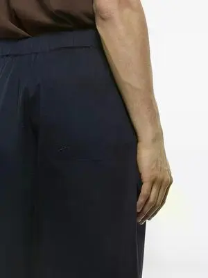LANEUS Elasticated Embroidered Shorts - Blue