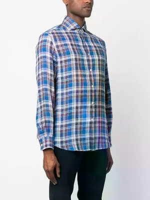 Brunello Cucinelli Check-pattern Linen Shirt