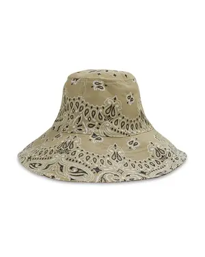CALL IT BY YOUR NAME Capeline Paisley Cotton Hat Beige