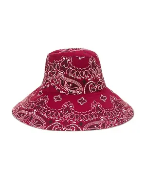 CALL IT BY YOUR NAME Capeline Paisley Cotton Hat Bordeaux