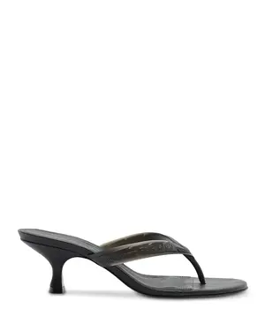 Farm Rio Rob Heeled Jelly Thong Sandals - Black