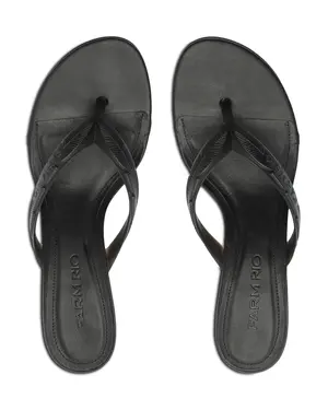 Farm Rio Rob Heeled Jelly Thong Sandals - Black