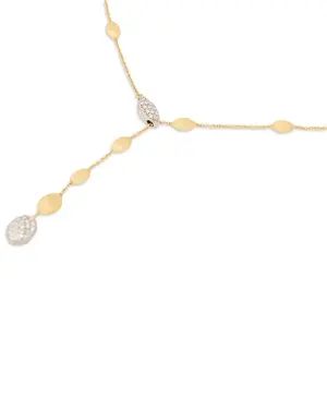 Marco Bicego 18k Yellow Gold, Diamond, And Textured Siviglia Lariat Necklace