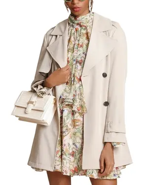 Avec Les Filles Drapey Mid Length Trench Jacket - Sandstone