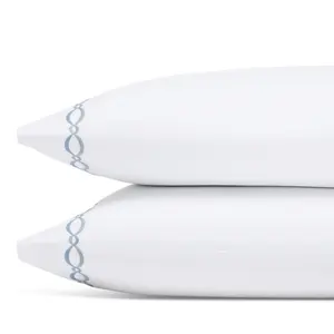 MATOUK Brando Embroidered Percale Sheet Set, California King Exclusive - Hazy Pool