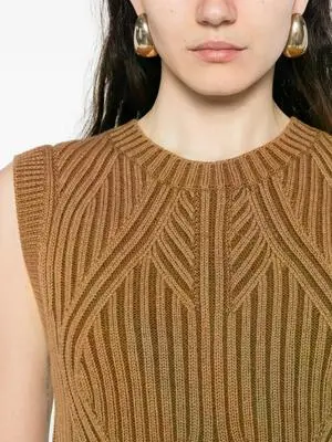 Eric Bompard Ribbed Sleeveless Vest