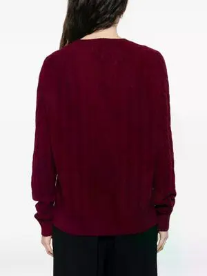 Eric Bompard Cable-knit Round-neck Sweater - Red