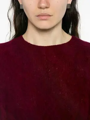 Eric Bompard Cable-knit Round-neck Sweater - Red