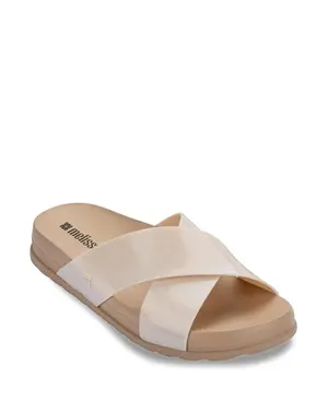Melissa Cozy Cross Slides Beige