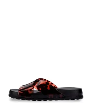 Melissa Cozy Cross Slides - Black/tortoise