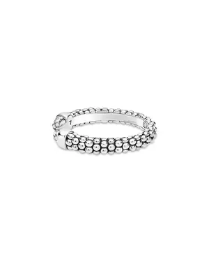 Lagos Sterling Signature Caviar Diamond Stack Cuff Ring