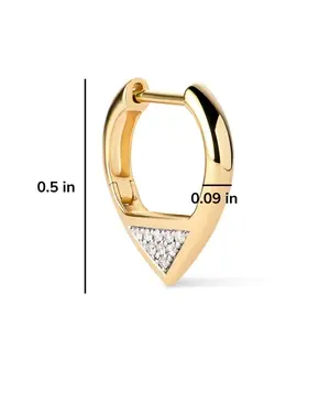 ANA LUISA Solid Yellow Gold Lab-grown Diamond Trillion Hoops