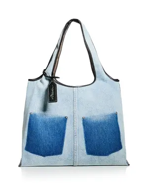 3.1 Phillip Lim Denim Ghost Patch Denim Tote Bag