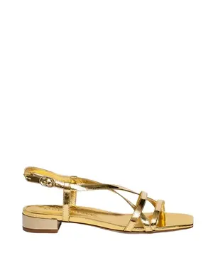 Marion Parke Mirrored Leather Sabine Flat Sandal