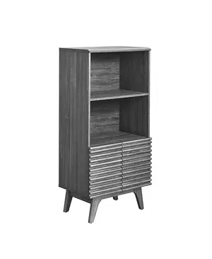 MODWAY Render Display Cabinet Bookshelf - Charcoal