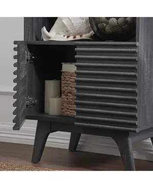 MODWAY Render Display Cabinet Bookshelf - Charcoal