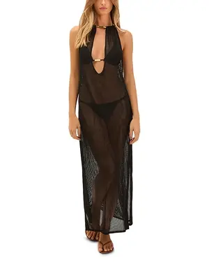VIX PAULA HERMANNY Micah Knit Cover Up Dress - Black