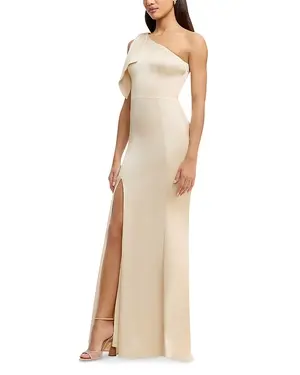 Dress The Population Georgina Asymmetrical Gown - Champagne