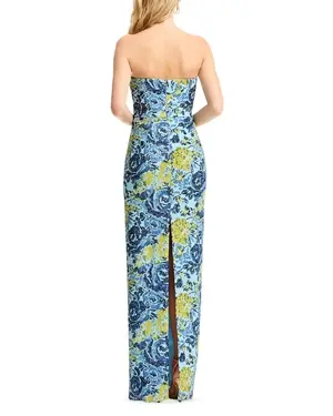 Dress The Population Vada Strapless Sweetheart Gown - Sky Multi