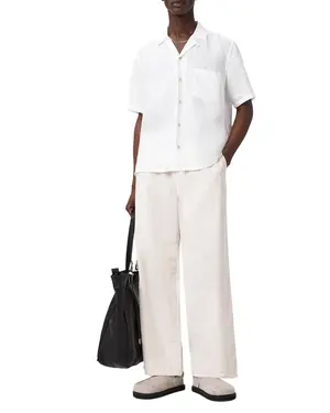 ALLSAINTS Oversized Fit Linen Shirt - Ecru